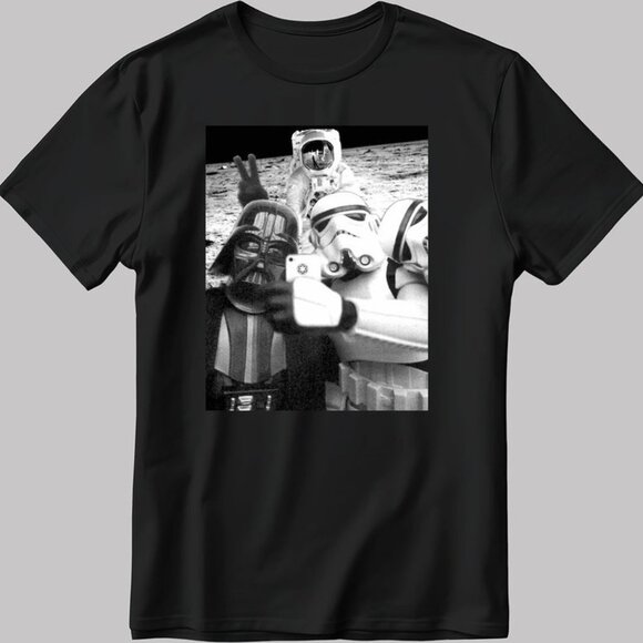 Olin D | Tops | Star Wars Selfie On Moon Funny Galactic Scifi Pop ...